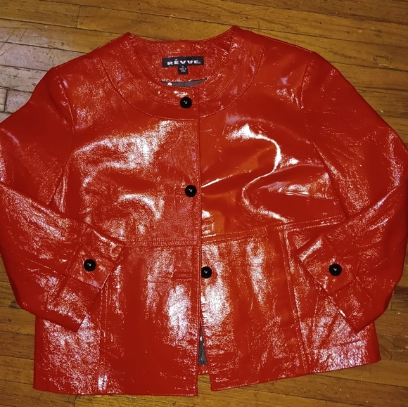 Revue | Jackets & Coats | Revue Patent Leather Jacket | Poshmark